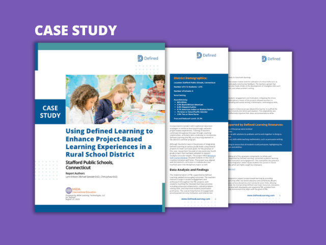 Case Study: Using Defined Learning to Enhance Project-Based Learning Experiences in a Rural ...